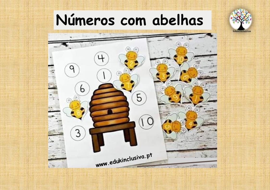 Números 1 a 10 - Abelhas ⋆ EduKinclusiva